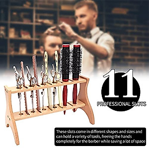 Hair Comb Holder Barbershop Vanity Bathroom Supplies Accessories Organizer Tray Wood Rustic Holder, Makeup, Styling Tools Rack