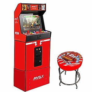 UNICO MVSX Arcade with Base, Riser and Stool Combo, Pre-Loaded 50 SNK Official Genuine Retro Games, Including The King of Fighters/Samurai/Metal Slug and More