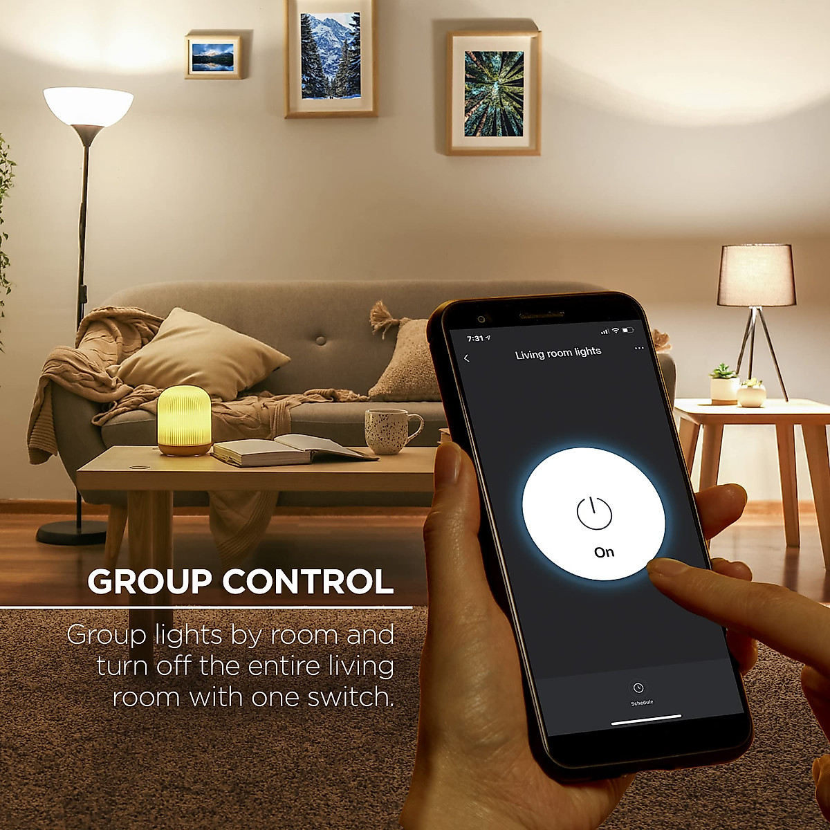 A19 Smart White LED Bulb, 60W, Non-Dimmable, 3-Pack