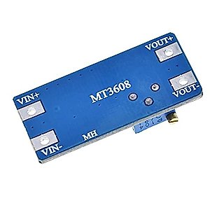 DAOKI 5 Pcs DC-DC Boost Converter MT3608 2V-24V to 5V-28V 2A Adjustable Voltage Regulator Step Up Power Supply Module for Arduino with 24AWG Wire