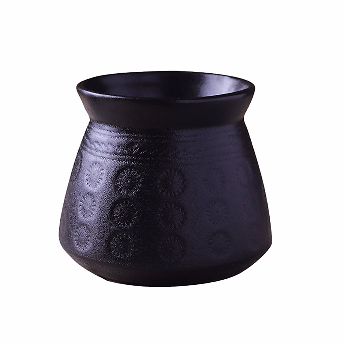 123Arts Ceramic Utensil Holder Relief Flower Cooking Utensil Caddy Organizer