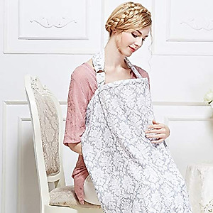 UARERISE Breastfeeding Nursing Cover,Breathable Cotton Privacy Feeding Cover, Feeding Apron,Adjustable Strap, Stylish and Elegant (Style 2)