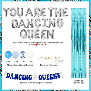 You are the Dancing Queen Decoration Dancing Queen Bachelorette Party Decorations Disco Party Decors with Dancing Queen Banner Blue Rain Curtain for Bridal Shower Disco Bachelorette Party