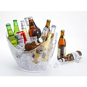 8L Large Ice Buckets Clear Acrylic Drink Bucket Beverage Tub Wine Champagne Bucket for Parties and Home Bar