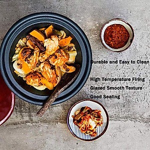 MYYINGBIN Moroccan Tagine Cast Iron Pot Resistant to Dry Burning High Tightness No Cracking Easy to Clean Tagine Pot for Medium to Extra Large Cooking