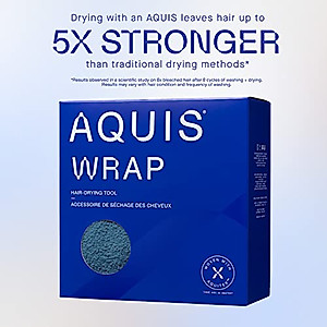 AQUIS Hair Wrap Hair-Drying Tool, Water-Wicking, Ultra-Absorbent Recycled Microfiber