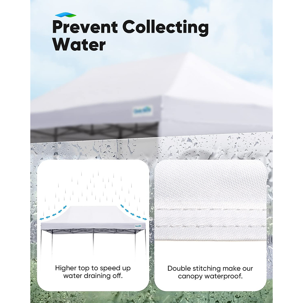 Quictent 10x20 EZ Pop Up Canopy with Sidewall,Heavy Duty Canopy Tent Party Tent for Wedding Outdoor Event,6 Sandbag Included (White)