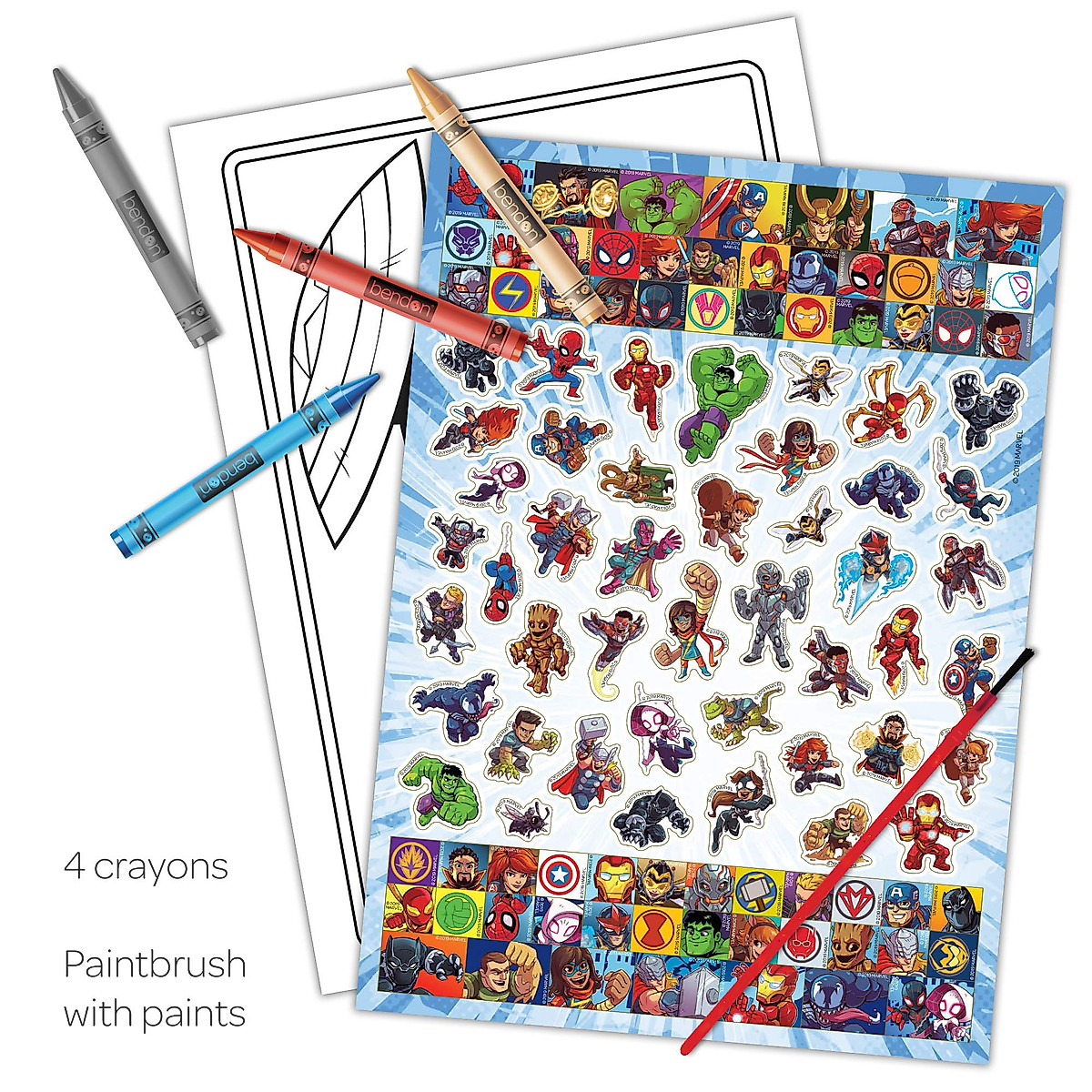 Marvel Super Hero Adventures 128-Page Coloring Book with Paints and Crayons, 47528 Bendon