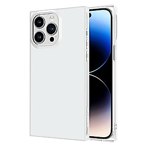 Cocomii - Rectangle Case Compatible with iPhone 13 Pro Max - Solid Color, Fashionable Hues, Glossy, Women Girls Men, Protective Phone Case for iPhone 13 Pro Max 6.7 inch, White