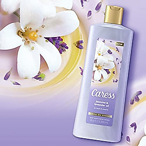 Caress Body Wash for Women, Jasmine and Lavender Oil, Shower Gel Moisturizing Body Wash Leaves Skin Feeling Instantly Pampered, 18.6 oz 6 Pack