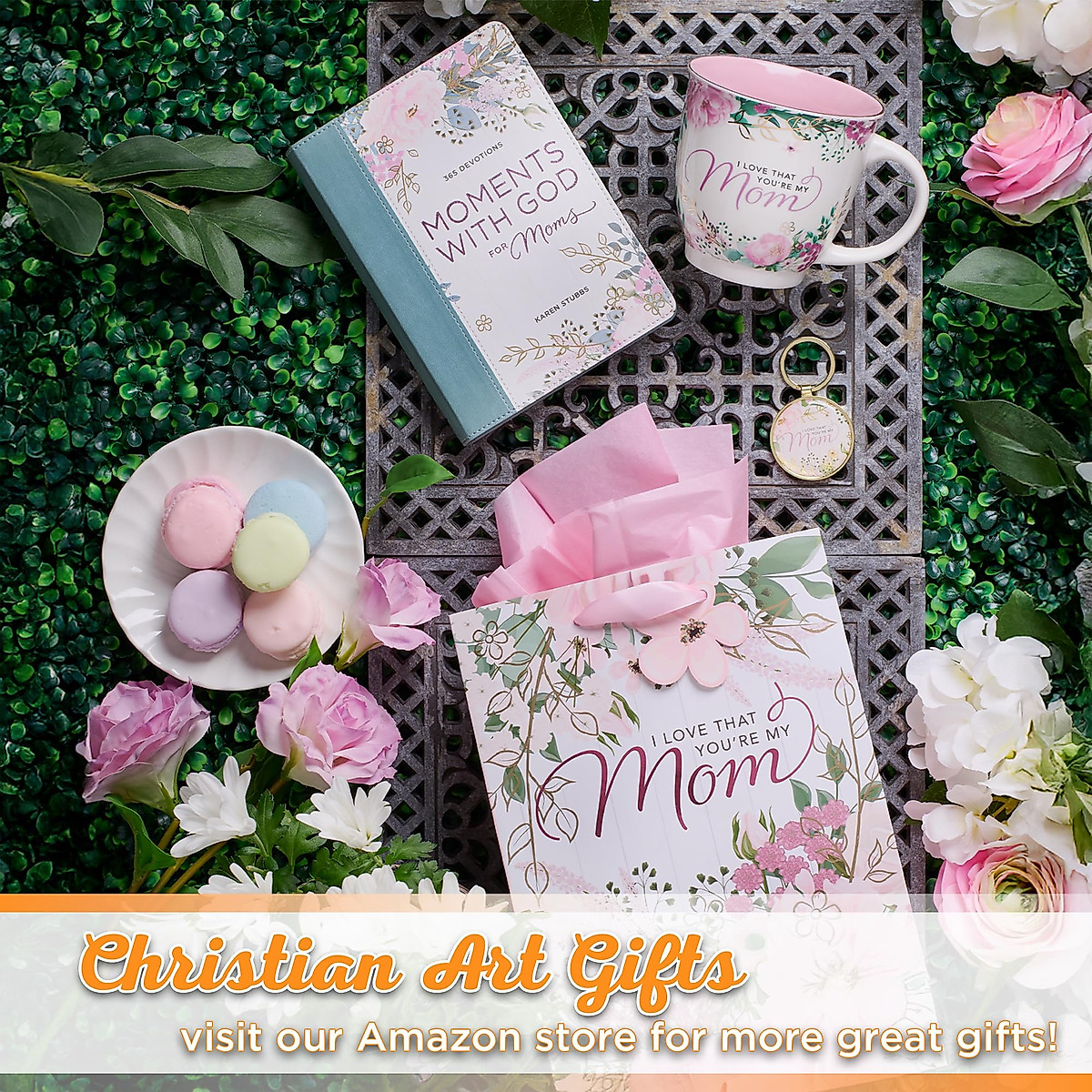 Christian Art Gifts Gift Bag/Tissue Paper Set For Moms I Love That You're My Mom, Pink, Medium