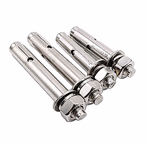 5 Pcs M6 x 50mm 304 Stainless Steel Expansion Bolt External Hex Expansion Screw Bolt Sleeve Anchor，Pool Safety Cover Expansion Bolts，for Concrete