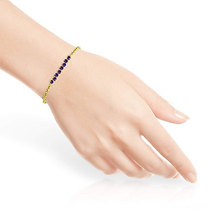 Galaxy Gold GG 14k Solid Yellow Gold Bracelet with 1.55 Carat Natural Amethyst