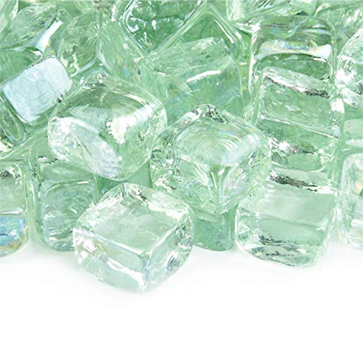 Arctic Ice - Fire Glass Cubes for Indoor and Outdoor Fire Pits or Fireplaces | 10 Pounds | 1 Inch