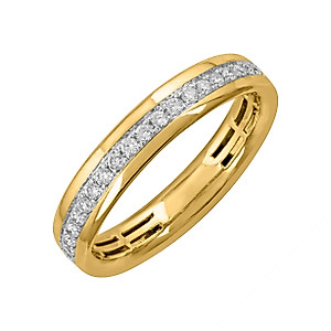 1/4 Carat Diamond Wedding Band Ring in 10K Yellow Gold (Ring Size 10.75)