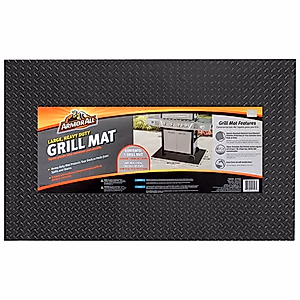 ArmorAll Heavy Duty Grill Mat | Protects Surfaces from Flame, Mildew, Stains and more | Non-Slip Backing | Polyvinyl Diamond Tread | Easy to Clean | 30 x 48 Inches