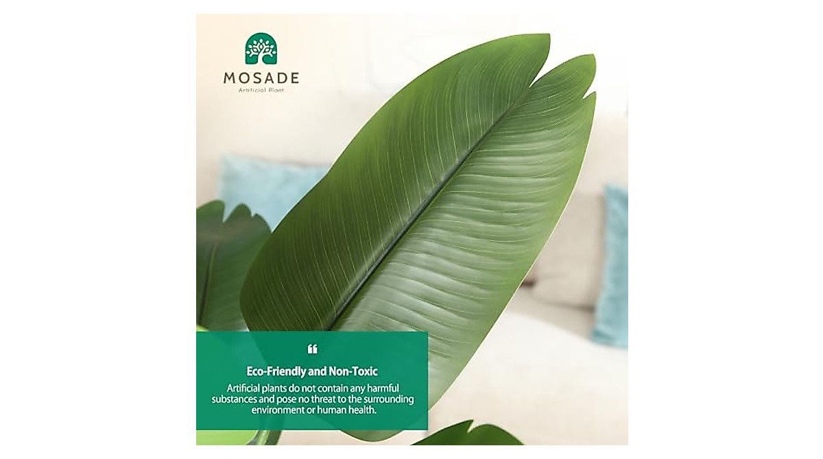 MOSADE 4FT Artificial Bird of Paradise Plant for Home Decor