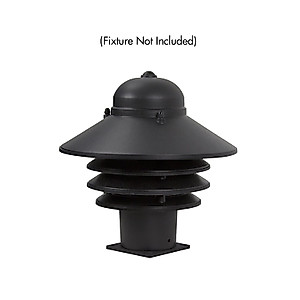 Solus S349-BK Black Pier Mount Adapter for 3" Post Lighting Fixtures