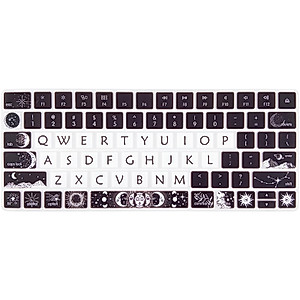 Cute Keyboard Cover Skin for Apple iMac Magic Keyboard 2nd Gen (Model: A1644) Without Numeric Keypad, Silicone Protective Skin, Sun and Moon
