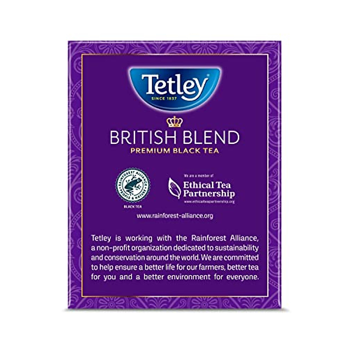 Tetley British Blend Premium Black Tea, 320 Tea Bags, Rainforest Alliance Certified, 320 Count (Pack of 1)
