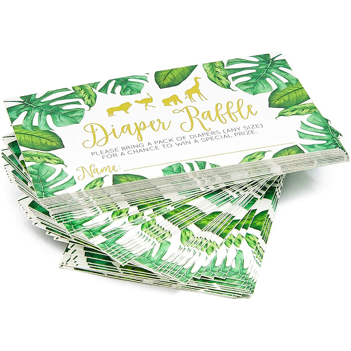Sparkle and Bash Diaper Raffle Tickets for Baby Shower (60 Count) Jungle Safari