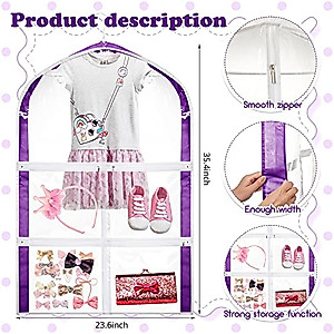 Clear Kids Dance Costume Garment Bag, 3 Pack Garment Bags for Hanging Clothes, PVC Dance Costume Bags with Garment Rack Dance Costume Organizer with Zipper Pockets for Travel Storage Kids Girls