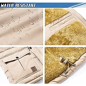 TACVASEN Men's Winter Jacket with Hood Water Repellent Windproof Fleece Parka Coat Black, M