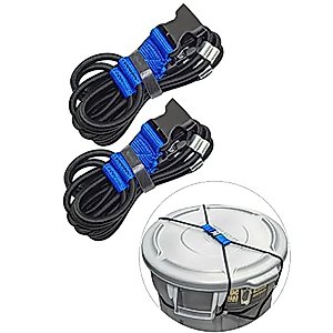 Taruimoo (2 Pack Close Trash Can Lock Fits Animals, Raccoons, Bungee Cord Heavy Duty Large Outdoor Garbage Lid Lock (Trash Can NOT Included)…
