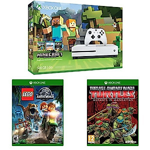 Xbox One S 500GB Console - Minecraft Bundle, LEGO Jurassic Park, and Teenage Mutant Ninja Turtles: Mutants in Manhattan
