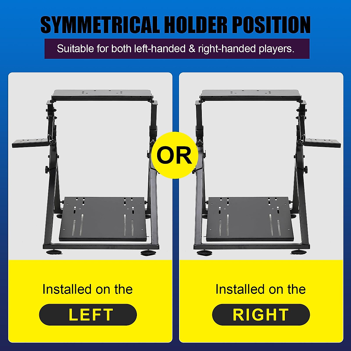 GTPLAYER Sim Racing Wheel Stand Simulator Cockpit Wheel Stand Racing Steering Shifter Mount fit for Logitech G25 G27 G29 G920 G923 Thrustmaster T330TS Gaming Stand Wheel Pedals NOT Included (Black)