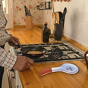 MAVOJI Spoon Rest for Stove Top – Large Farmhouse Spoon Holder for Kitchen Counter, Ceramic Utensil Holder for Big Cooking Spoon, Slotted Spoon, Spatula, Ladle, Serving Spoon, Tongs