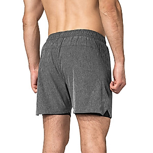 Zilpu Gym Shorts for Men, Lightweight Men's Athletic Workout Sorts, 2 in 1 with Zipper Pocket - 5 Inch Inseam - Dark Gray - 2X-Large