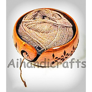 Handmade Wooden Yarn Bowl, Personalized Yarn Bowl, Knitting Crochet Thread Storage Box, Yarn Ball Bowl, Gift for Mother, Birthday Present