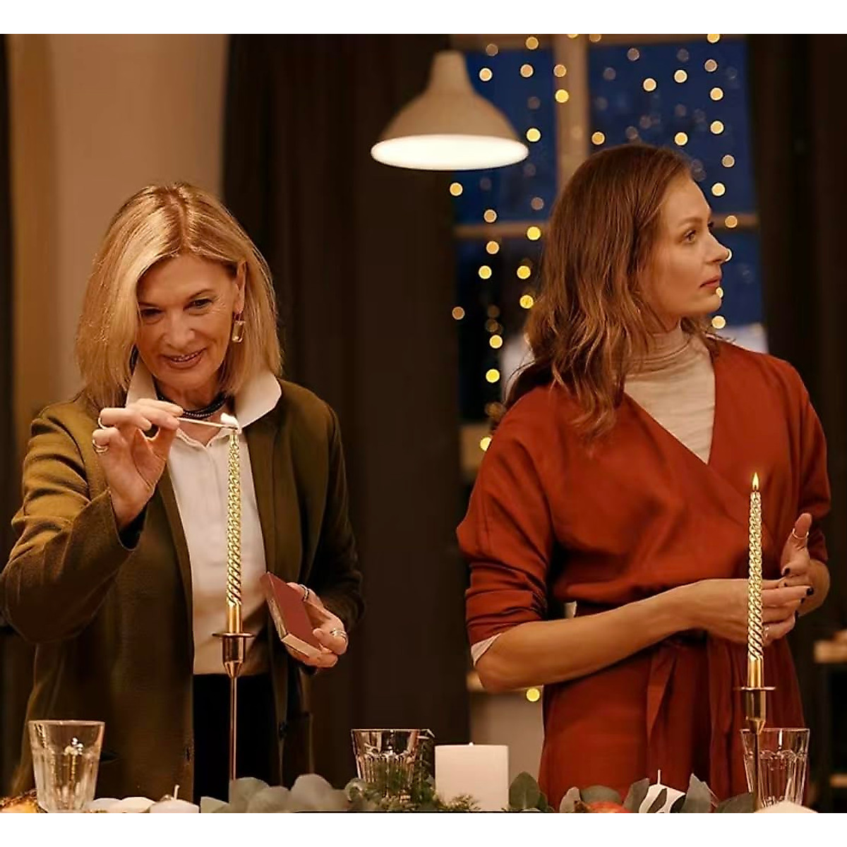 Aha Essentials - Spiral Wax Taper Candles Unscented Candlesticks Twisted Candles for Home, Wedding, Dinner Table | Pack of 6 Candle Sticks(Gold)