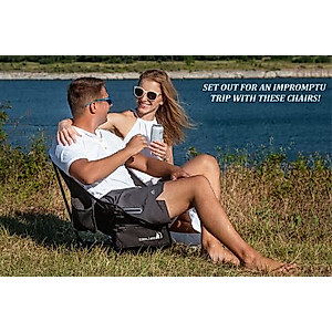 MOON LENCE Camping Chairs 2 Pack, Compact Backpacking Chairs, Portable Folding Chairs with Side Pockets Lightweight Heavy Duty for Camping Backpacking Hiking