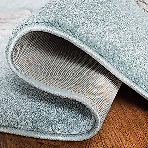 SAFAVIEH Carousel Kids Collection 5'3" x 7'6" Ivory/Blue CRK185A Animal Nursery Playroom Area Rug