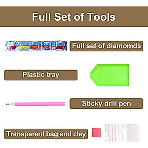 YWKJDDM 5D Diamond Painting Kits for Adults, DIY Diamond Art Kits Full Drill Painting Rhinestone Embroidery Pictures Cross Stitch Arts Crafts for Beginner Home Wall Decor 12x16 Inches(Cherry Tree)