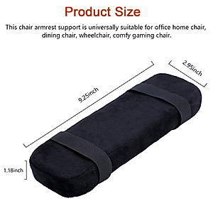 HiLeuYie Desk Chair Arm Pads - Ergonomic Memory Foam Office Chair Armrest Pads - Thick Chair Armrest Pads - Arm Rest Pillow - Gaming Chair Arm Pads - Elbow Support Cushion for Computer (Set of 2)