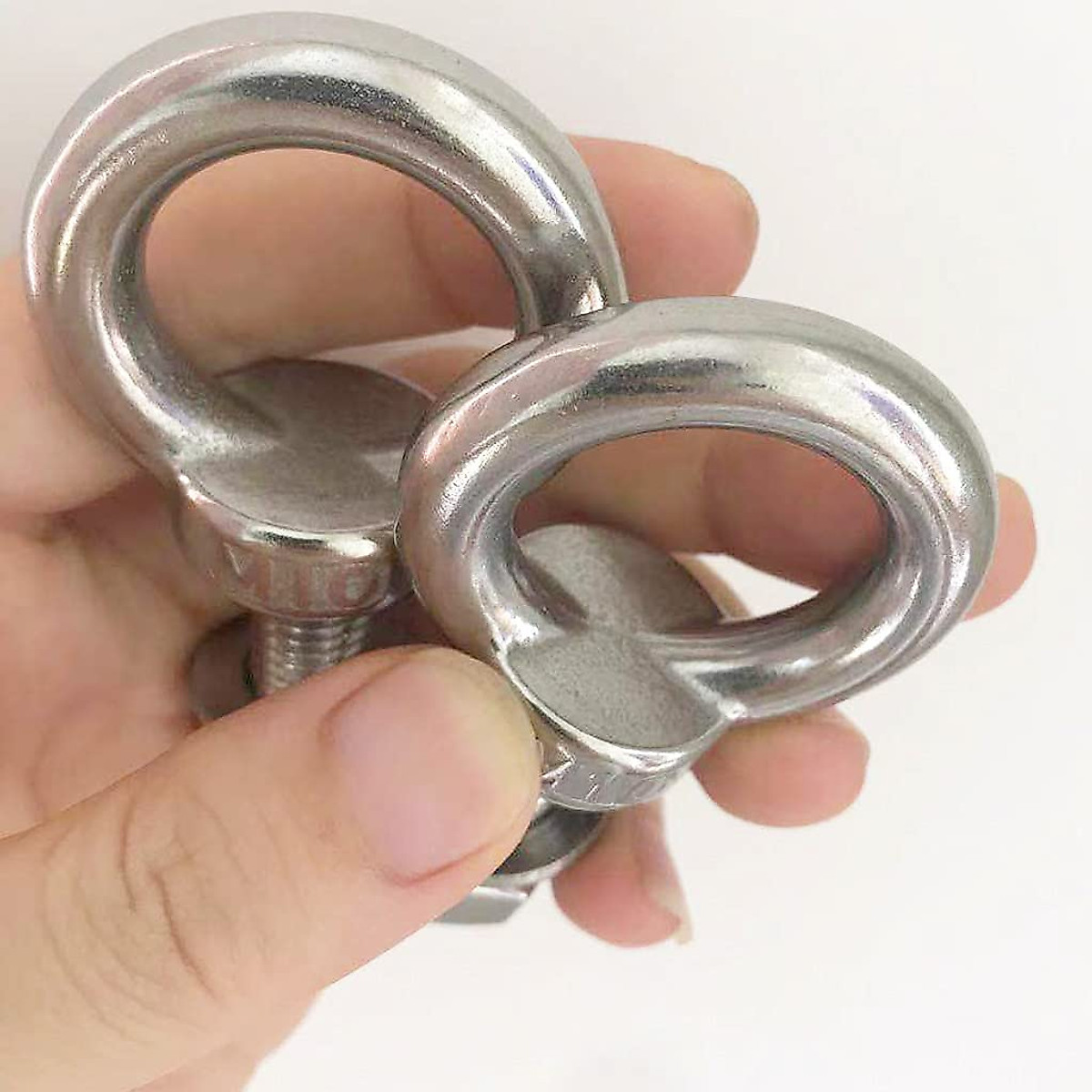 HYXXYY Shoulder Eye Bolt, M10 304 Stainless Steel Eye Bolts 3/8"x1.18" Eye Bolts Heavy Duty Screw Bolt with Washer and Nuts Set Muti-Function for Indoor Outdoor, 10mm x 30mm, 4 Pack