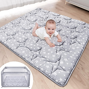 Baby Playpen Mat 50" X 50" Fit for TODALE and LIAMST Baby Playpen, One-Piece Crawling Mat Non Slip Cushioned Baby Mats for Playing 50x50 Inches, Baby Playmat Floor Mat for Babies, Toddlers