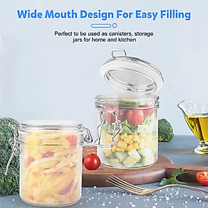 2 Pack 500ml/17oz Plastic Storage Jars Clear Wide Mouth Canning Jar Empty Sealed Bottle Container with Airtight Lid for Food Storage Liquid Powder Herbs Coffee Sugar Nuts Cosmetic
