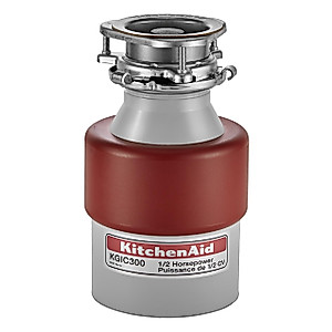 KitchenAid 84211643 1/2-Horsepower Continuous Feed Waste Food Disposer, Red