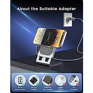 Wireless Charger, 15W Fast Wireless Charging, Ultra-Thin Aluminum Alloy Cell Phone Stand, Compatible with iPhone 14/13/12/11/X/8 Series, Samsung, Motorola, Huawei, OnePlus, Pixel, Qi Certified Device