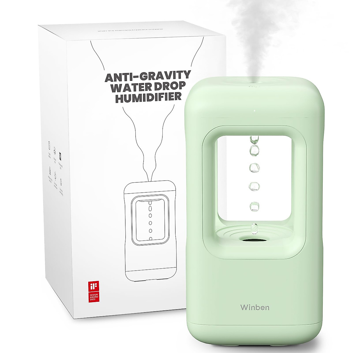 Humidifiers for Bedroom Baby Cool Mist Ultrasonic Humidifiers for Plants Indoor Humidificador Nursery Adults Kids Large Room Home Office Green