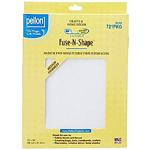 Pellon 721PKG Fuse-N-Shape Medium Weight Fusible Interfacing, 15" x 36", White