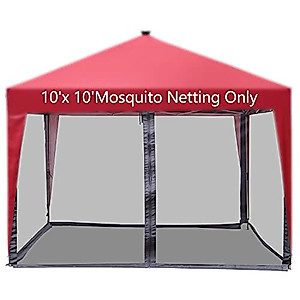 10'x10' Gazebo Canopy Replacement Netting,Mesh Screen Netting Sidewalls with Zipper for Patio Gazebo Canopy Tent(Screen Sidewalls ONLY)