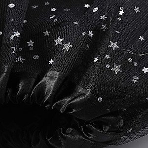 Light Pink Tutu for Women Princess Women Small Skirt Bulb Skirt Mesh with LED Pleated Tulle Star Sequins Skirt