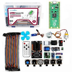 Yahboom Raspberry Pi Pico2 Sensor Kit, Compatible with Pico 2 Microcontroller Board, Based On Official RP2350 Chip, Dual-Core & Dual-Architecture Design, MicroPython Programming