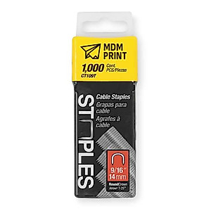Round Crown Cable Staples 9/16" – 1,000 Pack