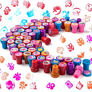 JOYIN 100 Pcs Valentine's Themes Stamper, 25 Designs Arts and Crafts Stamper for Valentines Day Party Favors, Classroom Exchanging Gifts, Classroom Holiday Reward Prizes